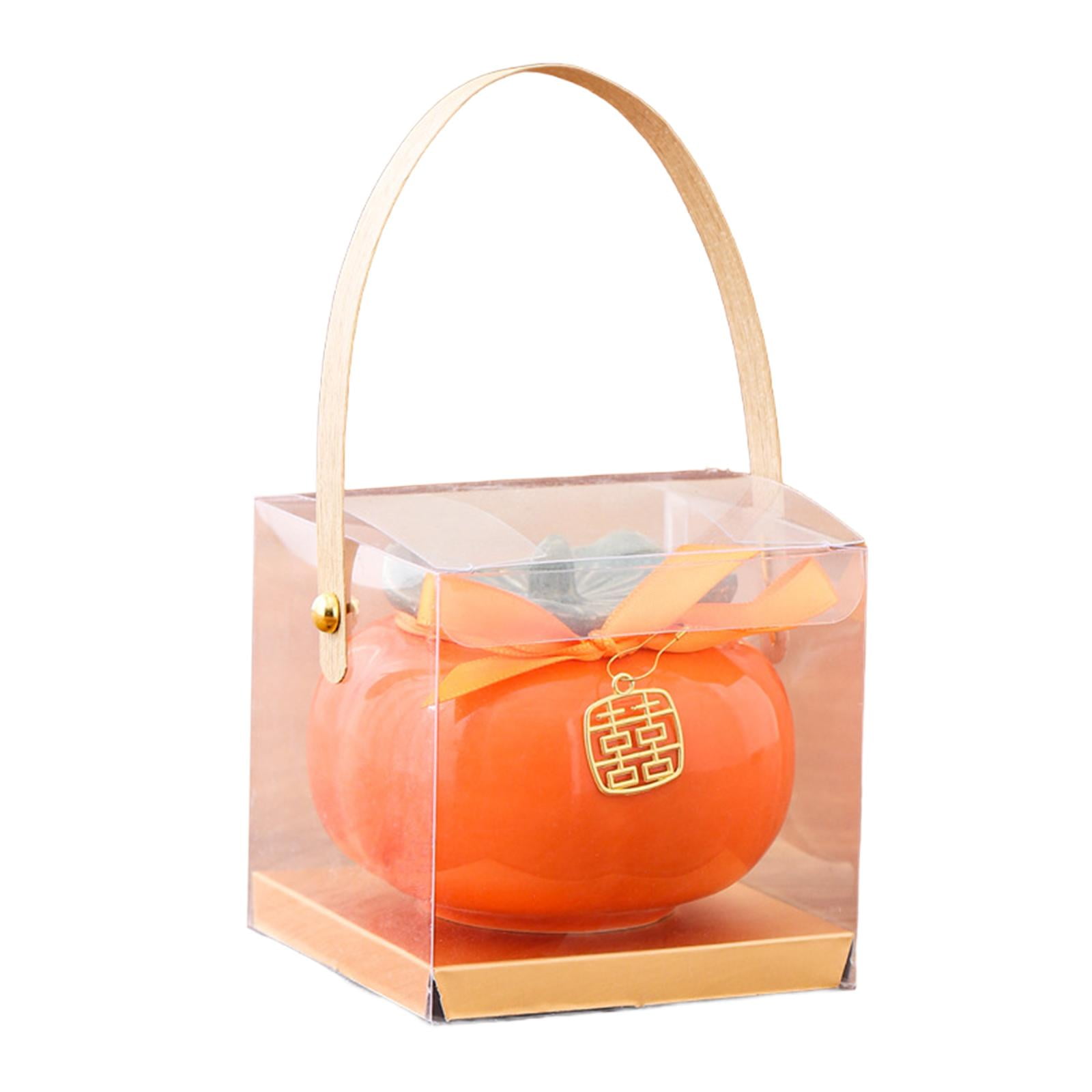 Esquirla Persimmon Ceramic Candy Jar Tea Storage Jar Candy Bowl Gift ...