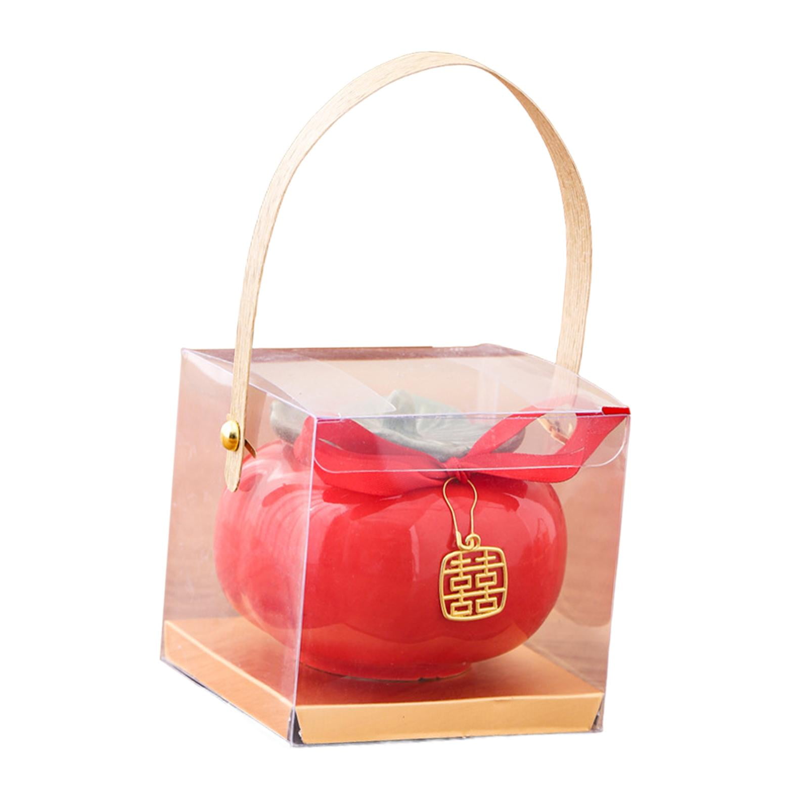 Esquirla Persimmon Ceramic Candy Jar Tea Storage Jar Candy Bowl Gift ...