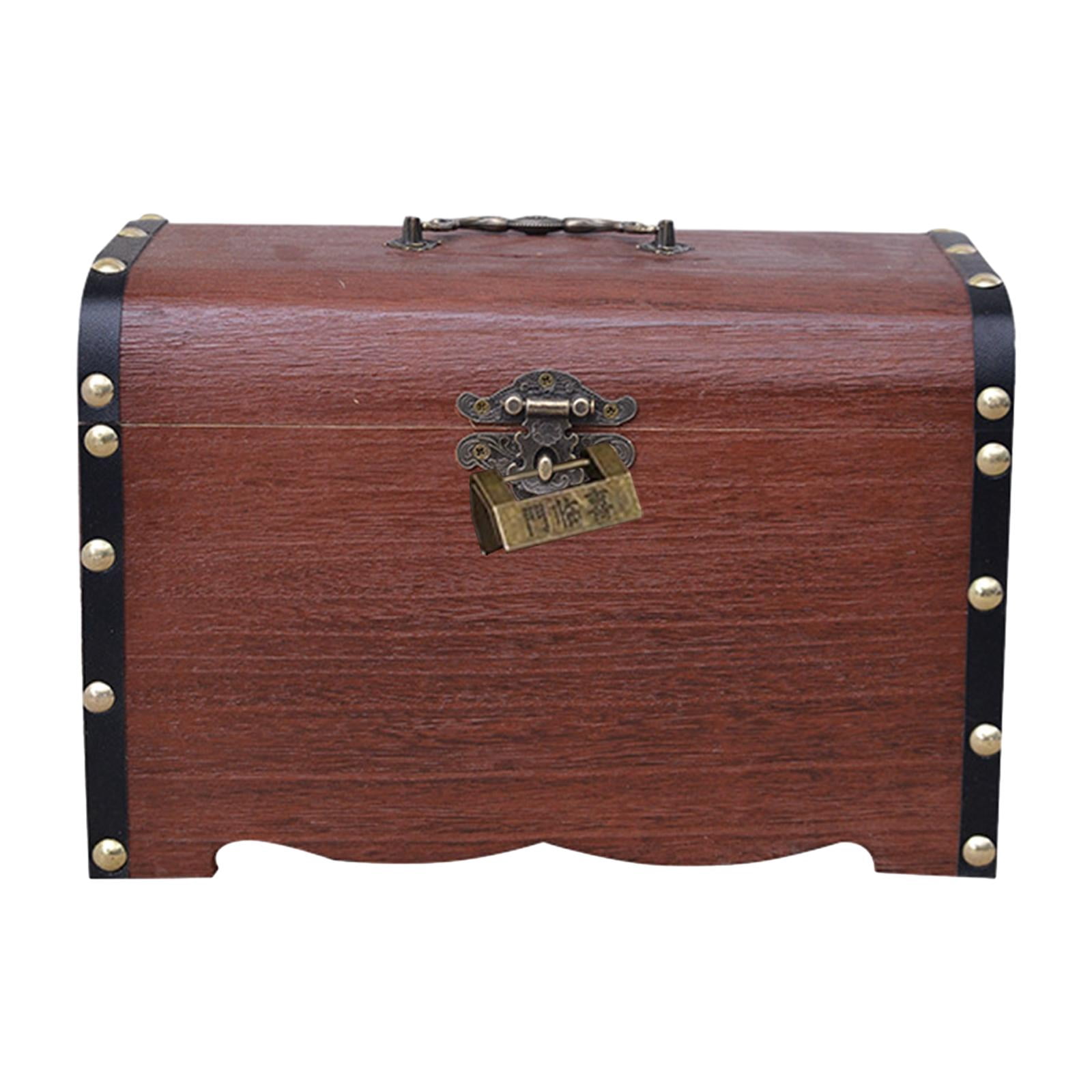 Esquirla Piggy Bank Treasure Chest Decoration with Lock and Keys Wooden ...