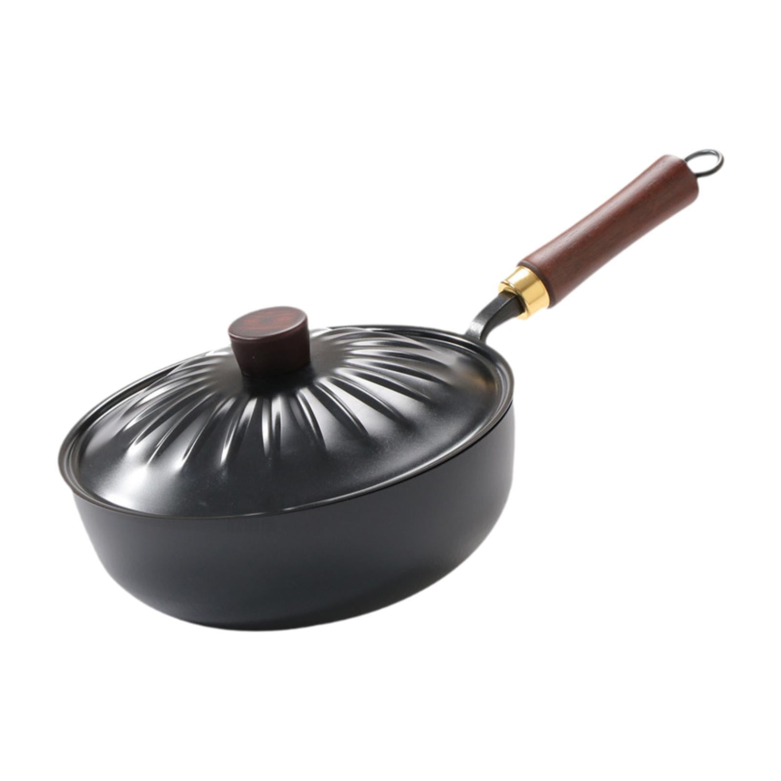 Esquirla Wok Pan Iron Long Handle with Lid and Slice Skillet for Cheese ...
