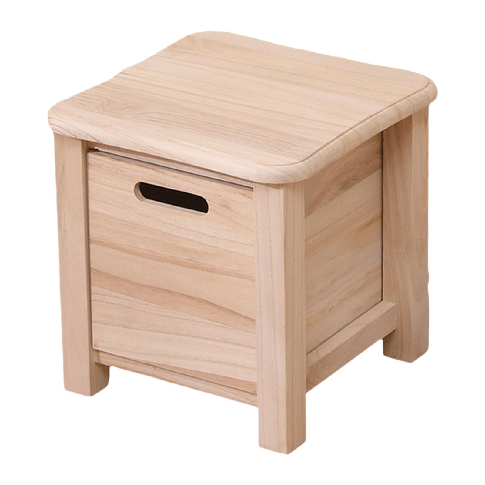 Esquirla Wooden Storage Stool Decor with Rounded Edges for Apartment ...