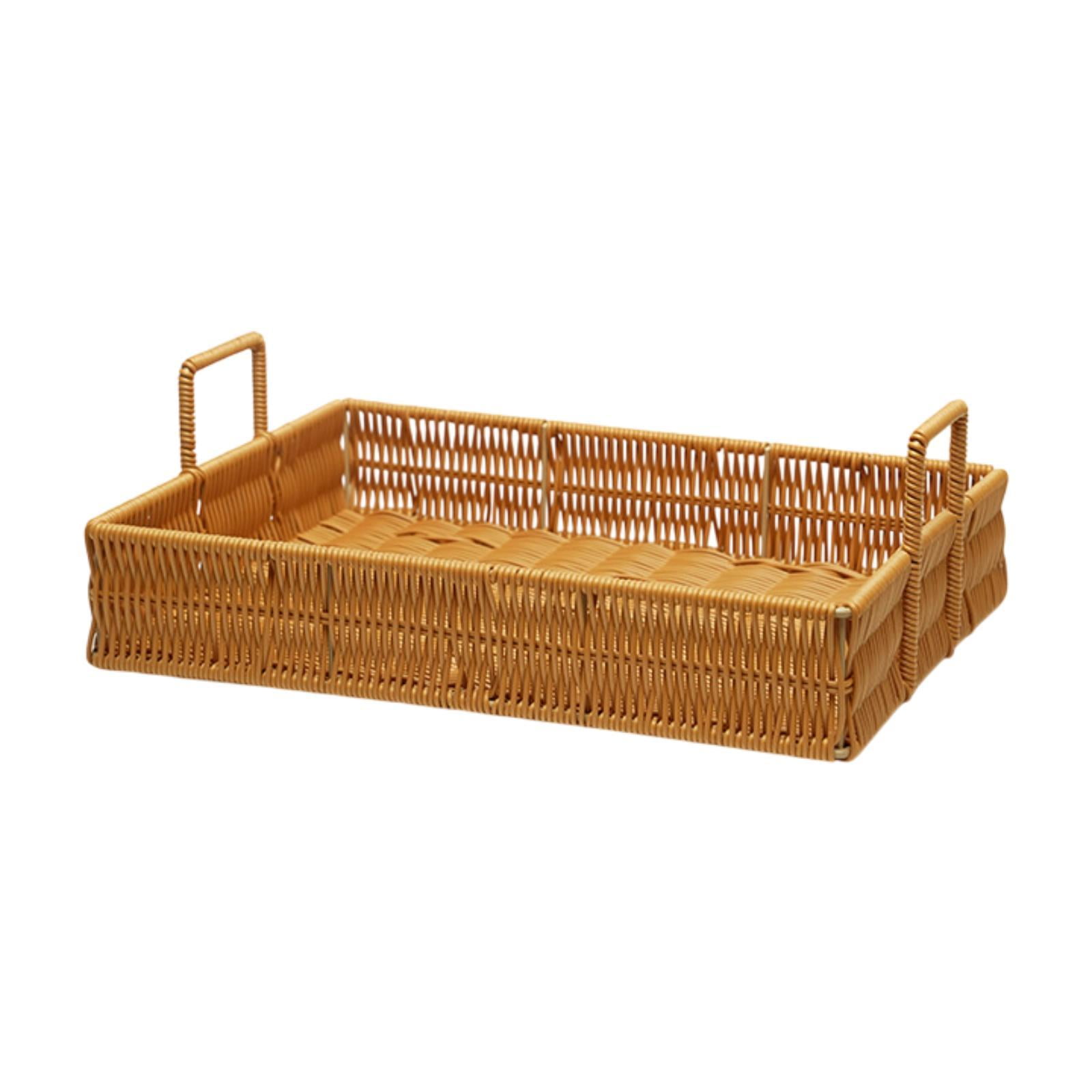 Esquirla Woven Serving Tray Storage Basket Tea Tray Cosmetic Box with ...