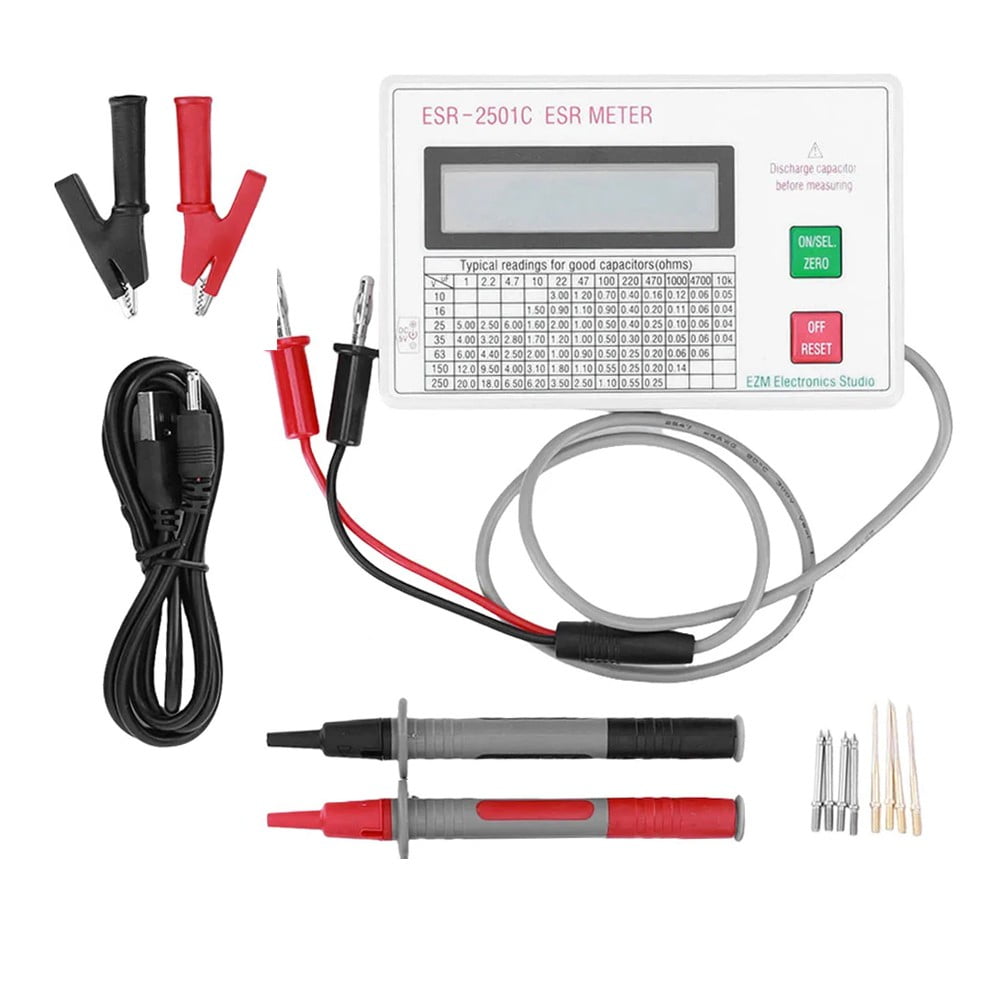 ESR DCR Capacitor Tester Circuit Capacitor Meter with Test Leads ...