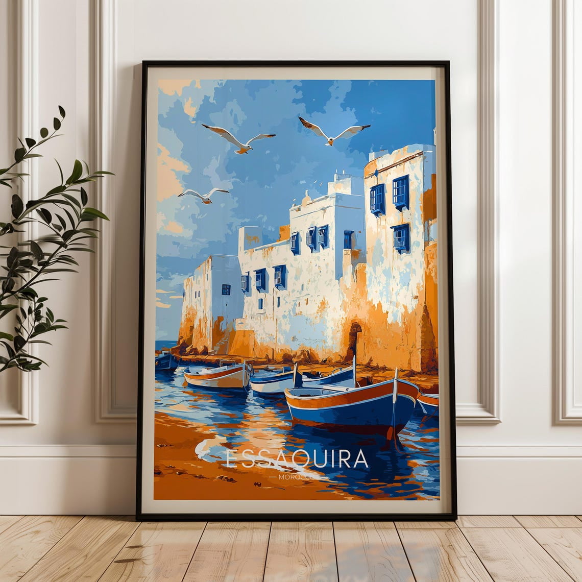 Essaouira Travel Print - Morocco Wall Art Poster, Arab Illustration ...