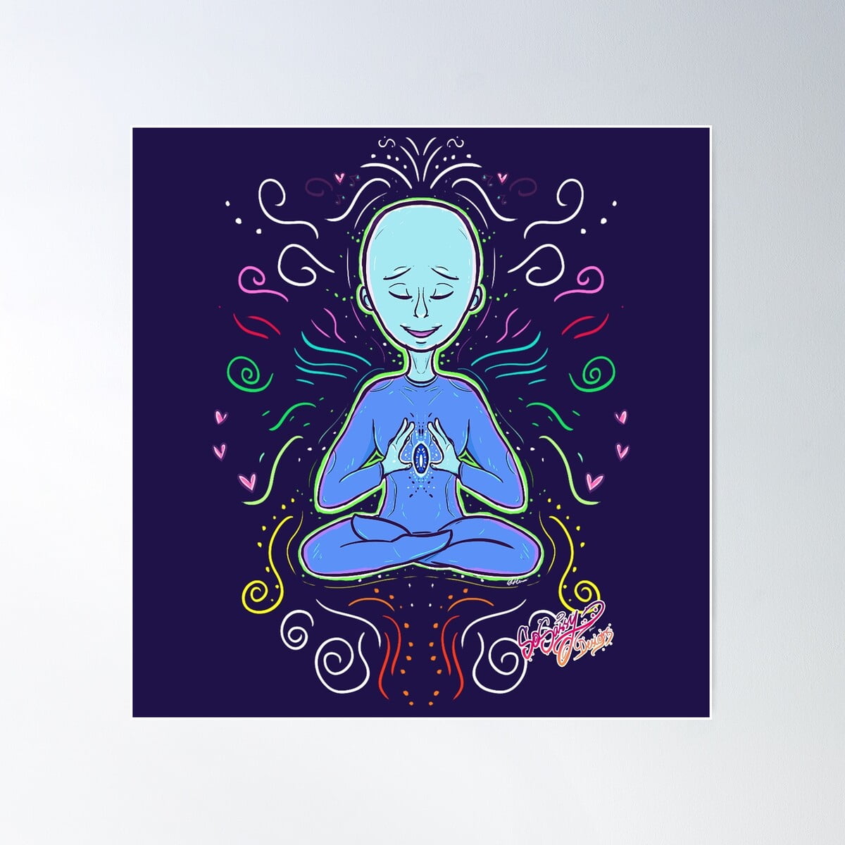 Essassani Meditation! Poster Wall Art, Modern Wall Decor For Living ...