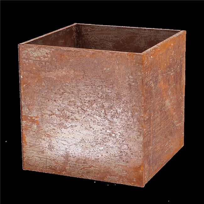 Esschert Design PY163 15 in. Square Corten Steel Planter - Walmart.com