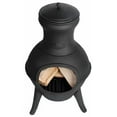 "Esschert Design Outdoor Wood Burning Chiminea, 26"" Black Finish Cast ...