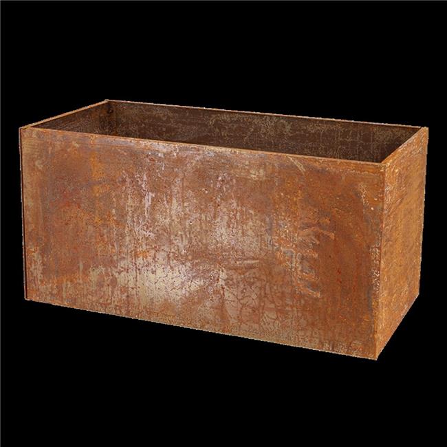 Esschert Design PY165 30.7 x 15 in. Rectangular Corten Steel Planter ...