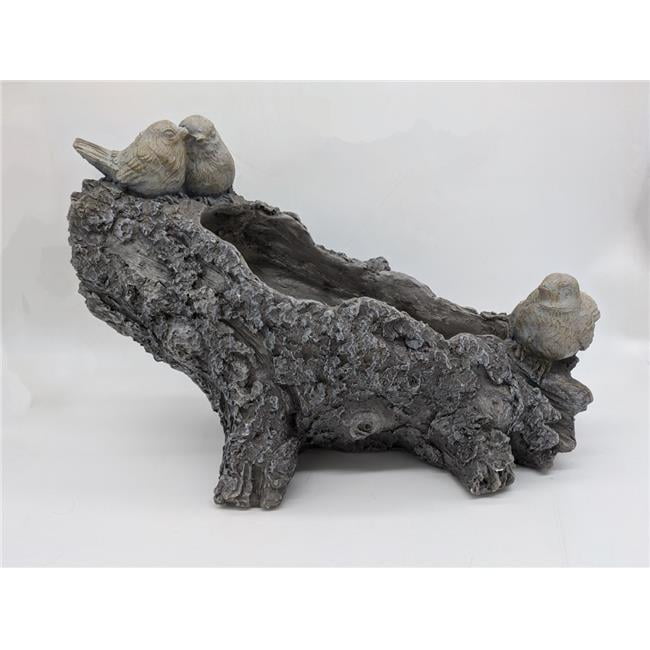 Esschert Design USPL008 9.05 in. W Faux Wood Bird Log Planter - Walmart.com