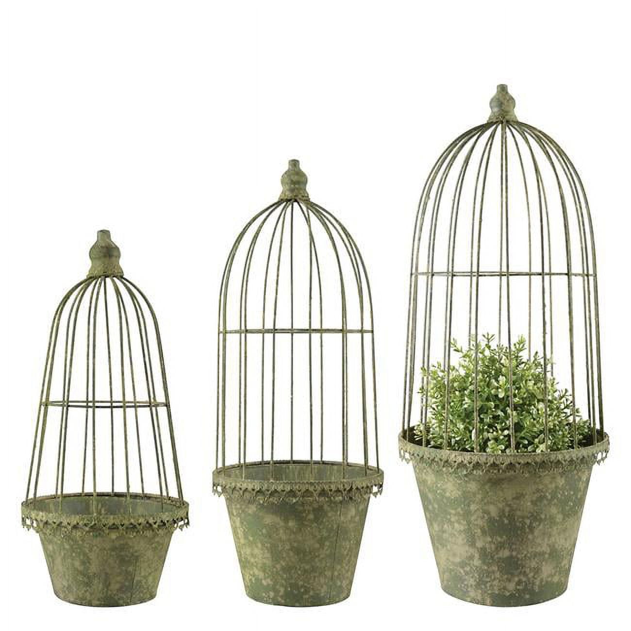 Esschert Design AM101 Aged Metal Flower Pots & Cloches, Green - Set of ...