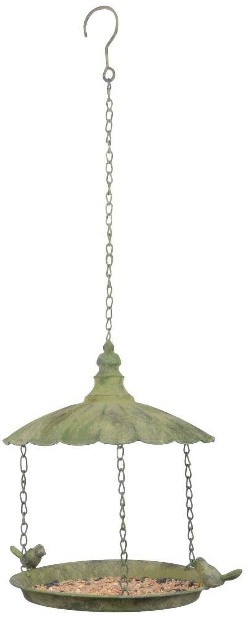 Esschert Design AM84 Aged Metal Green Hanging Bird Feeder - Walmart.com