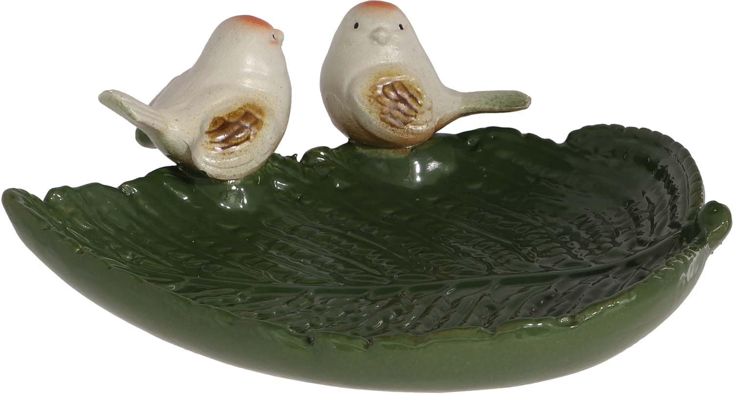 Esschert Design Birds on Leaf Bird Bath, Ceramic - Walmart.com