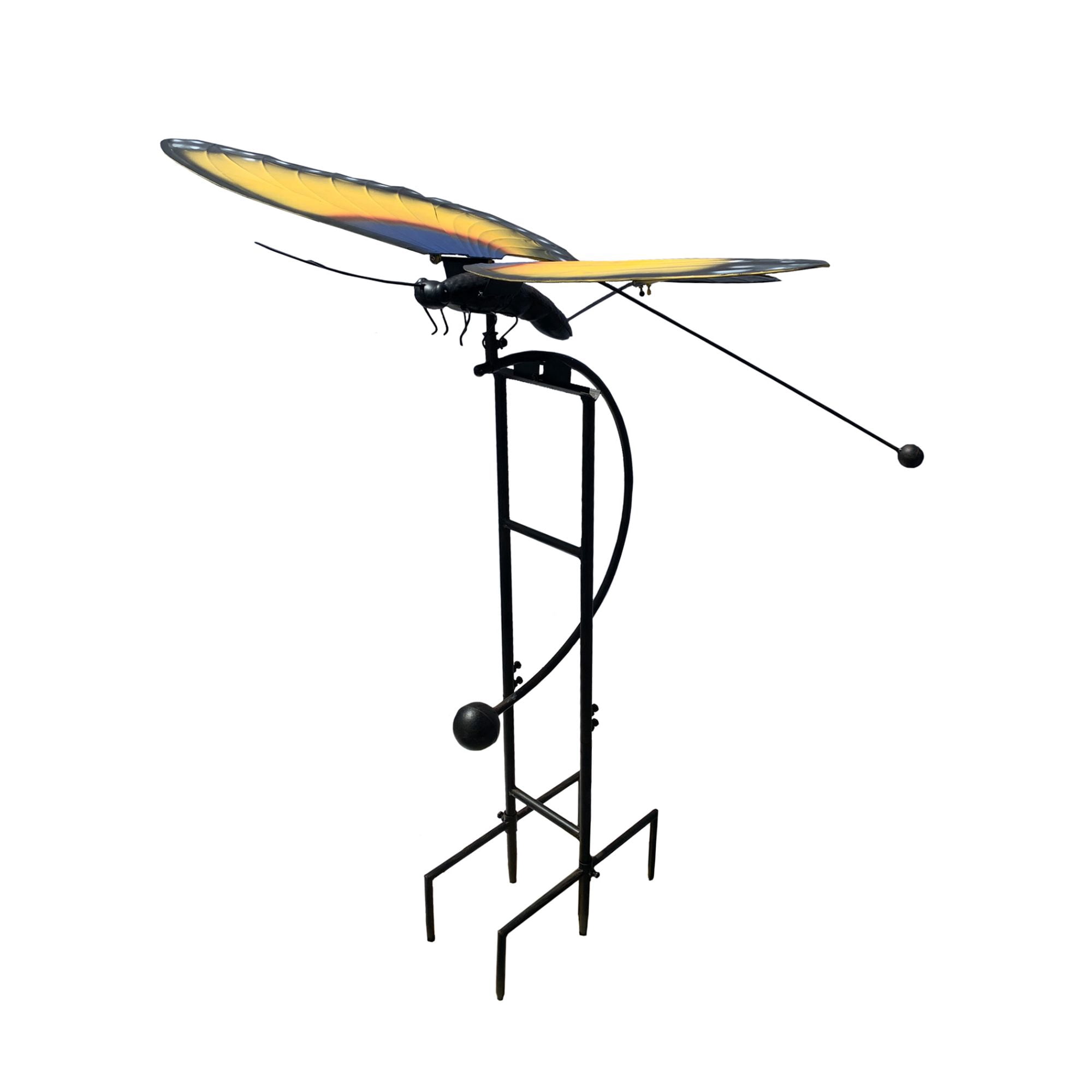 Esschert Design Butterfly Rocker Outdoor Garden Stake - 67" - Yellow ...