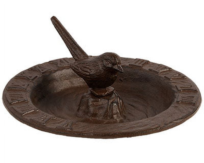 Esschert Design Cast Iron Sundial Bird Bath, Brown, 9.5" dia - Walmart.com