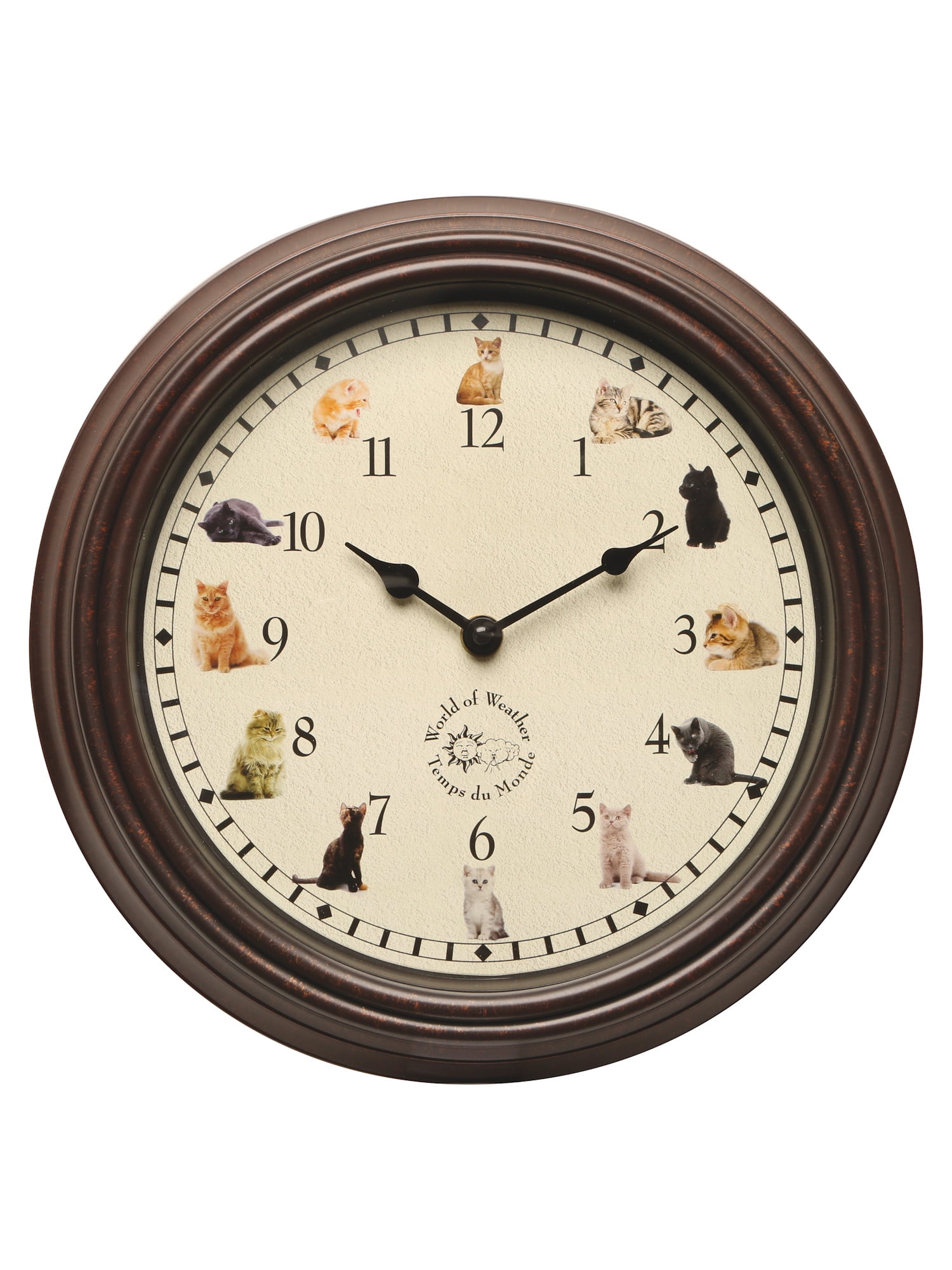 Esschert Design Cat Sounds Wall Clock - Round Battery Operated Meowing ...