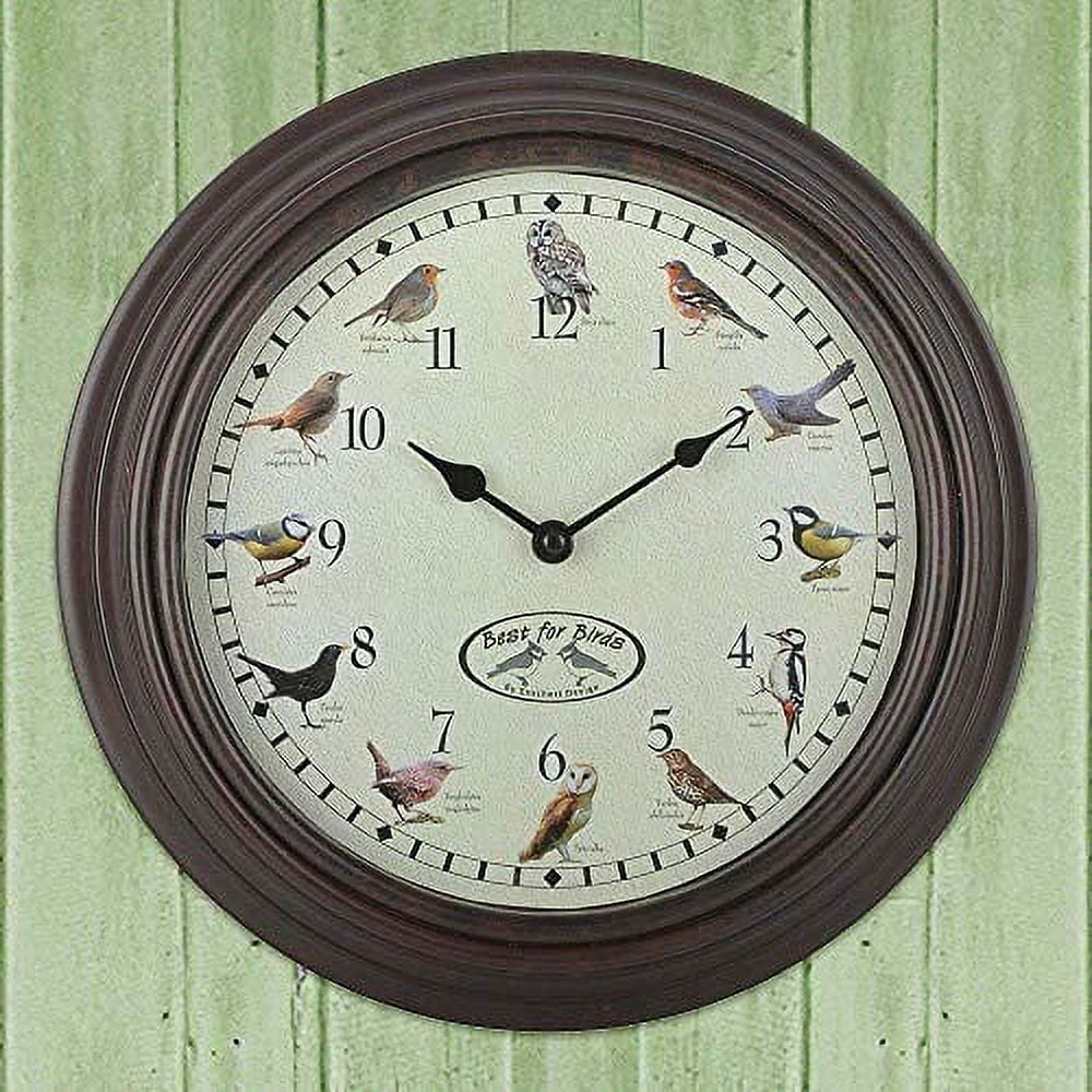 Esschert Design (#FB416) Bird Sounds Clock, Dark Brown - Walmart.com