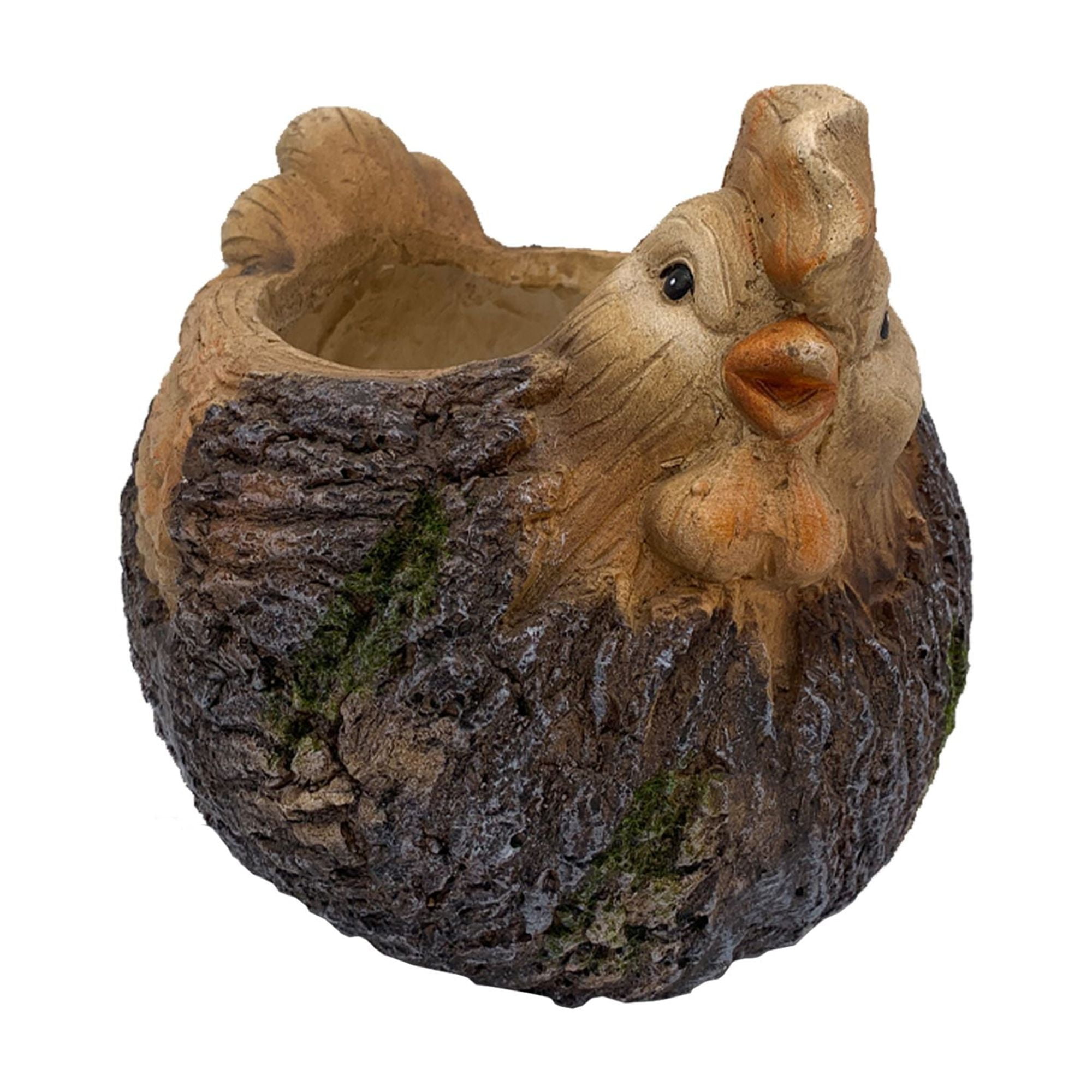 Esschert Design Faux Wood Hen Outdoor Garden Planter - 10.5" - Brown ...