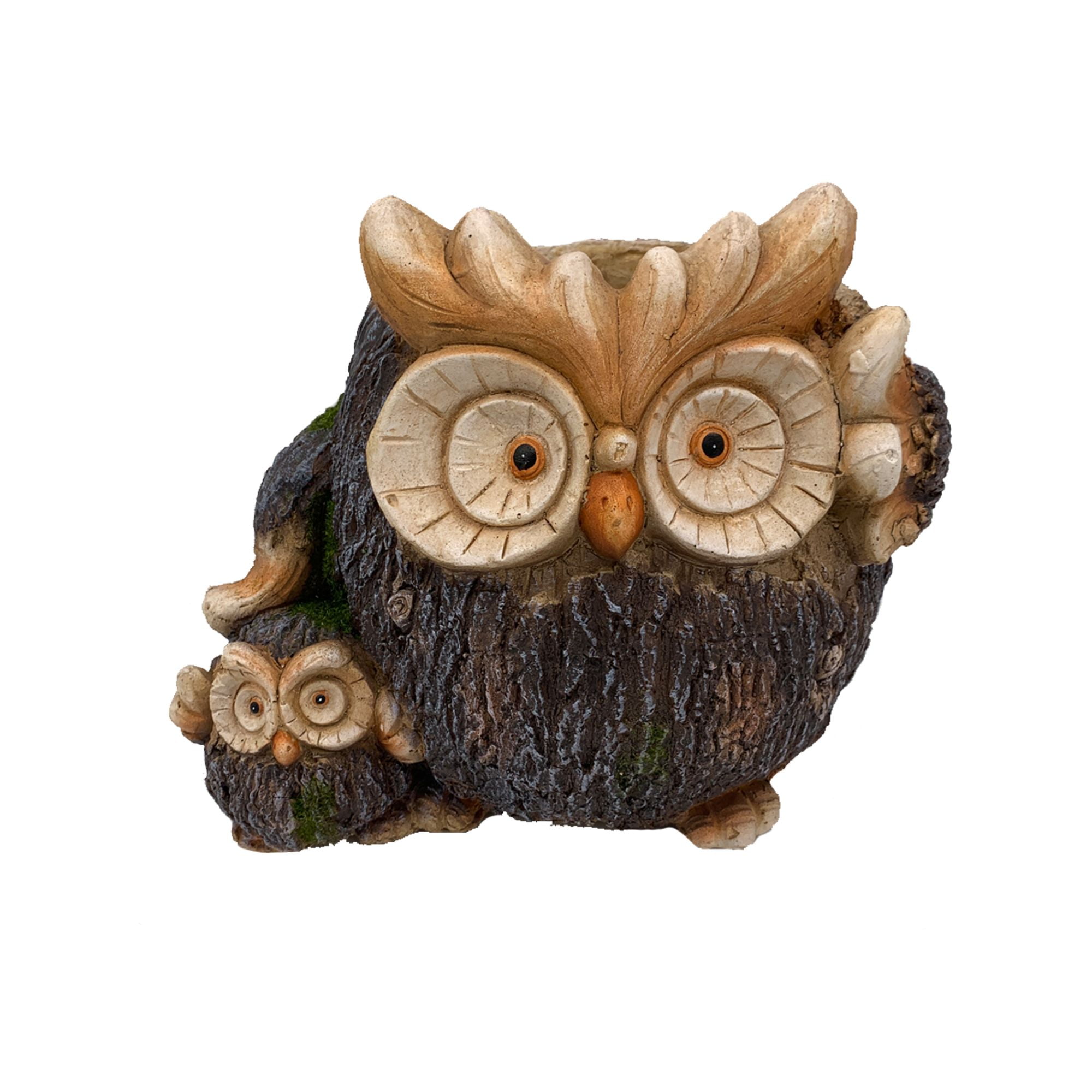 Esschert Design Faux Wood Mama and Baby Owl Outdoor Garden Planter - 12 ...