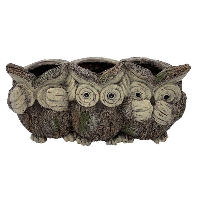 Esschert Design ZYCT260 Faux Wood Owl Planter, MGO - Walmart.com