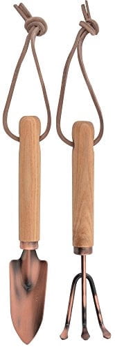 Esschert Design GT119 Copper-Plated Mini Gardening Tools – Trowel, Fork ...