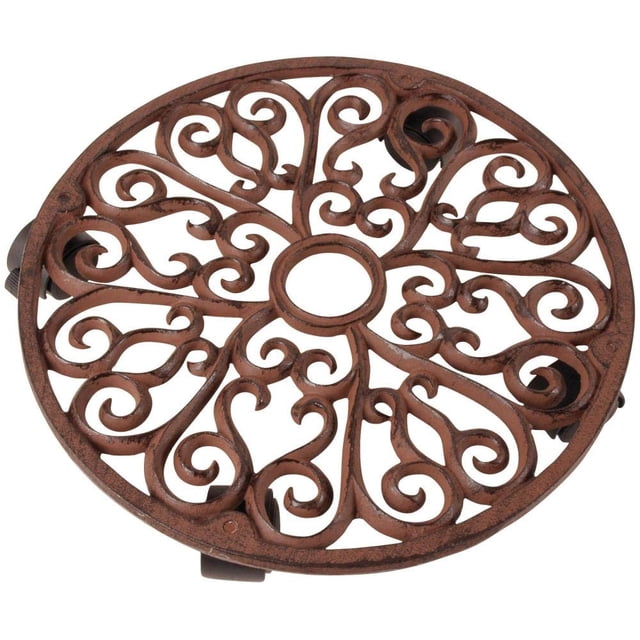Esschert Design Large Cast Iron Plant Trolley - Round - Walmart ...