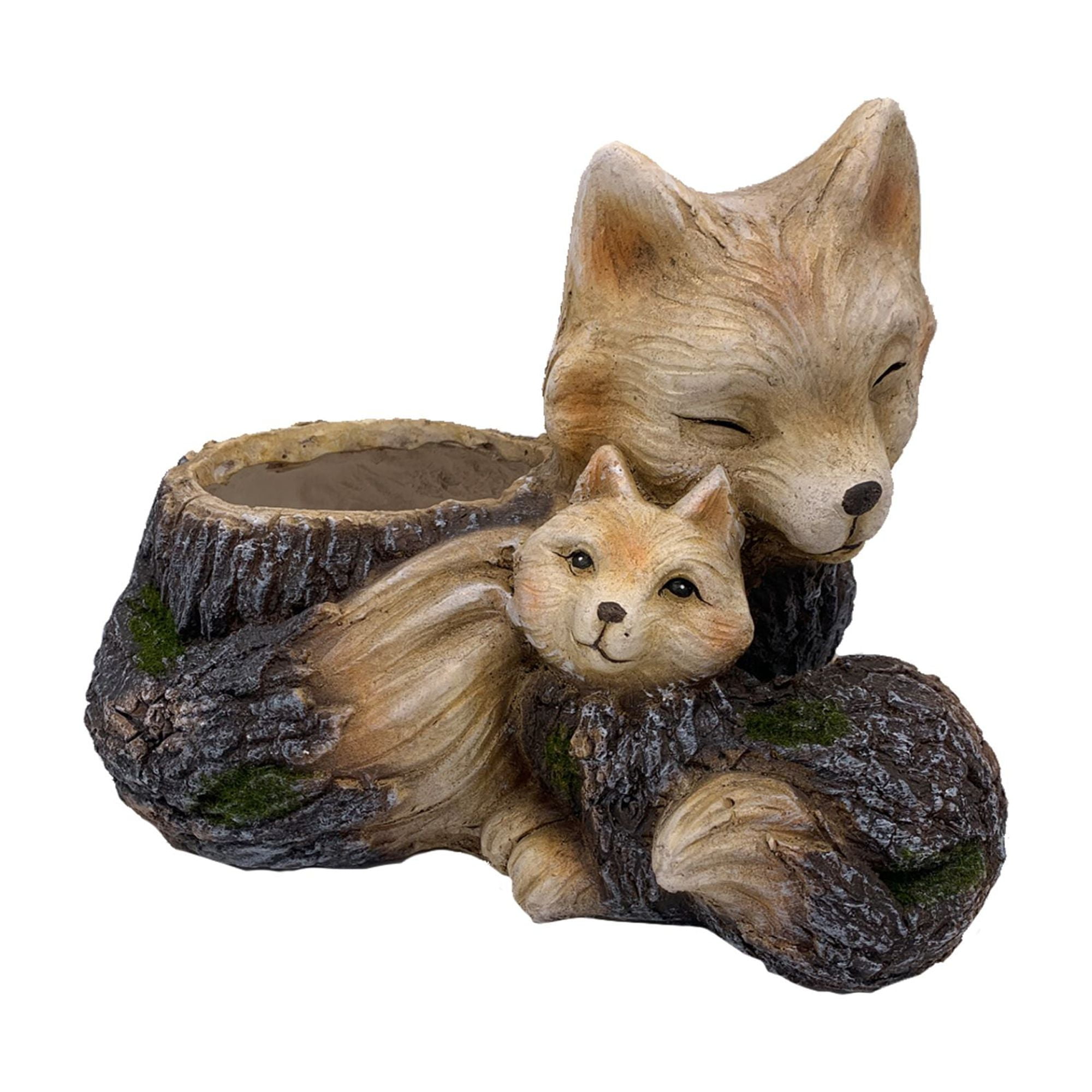 Esschert Design Mama and Baby Fox Outdoor Garden Planter - 13" - Brown ...