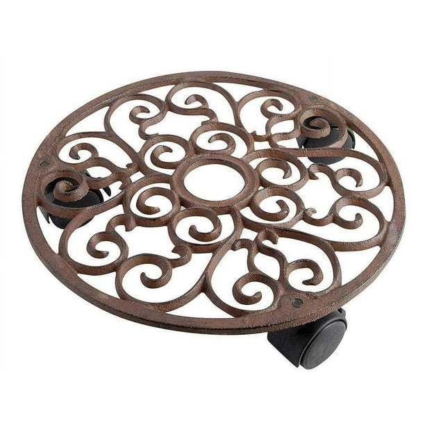 Esschert Design Plant Trolley - Round Cast Iron - Walmart Business Supplies