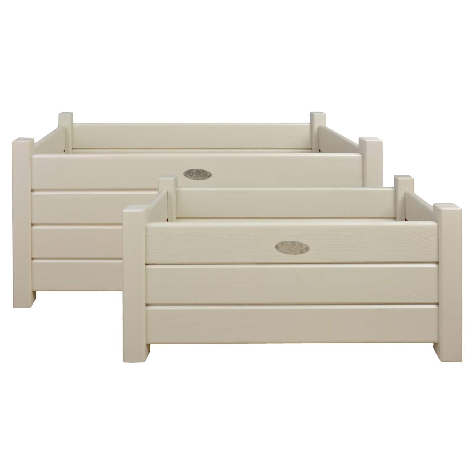 Esschert Design Rectangular Planters, White, Set of 2 - Walmart.com