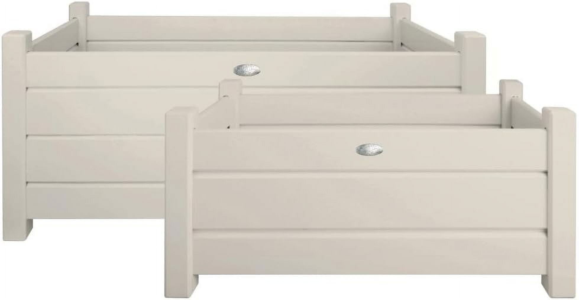 Esschert Design Rectangular Planters, White, Set of 2 - Walmart.com