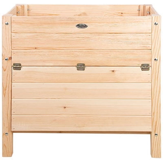 Esschert Design Raised Planter Bed with Storage Compartment, Light Wood ...