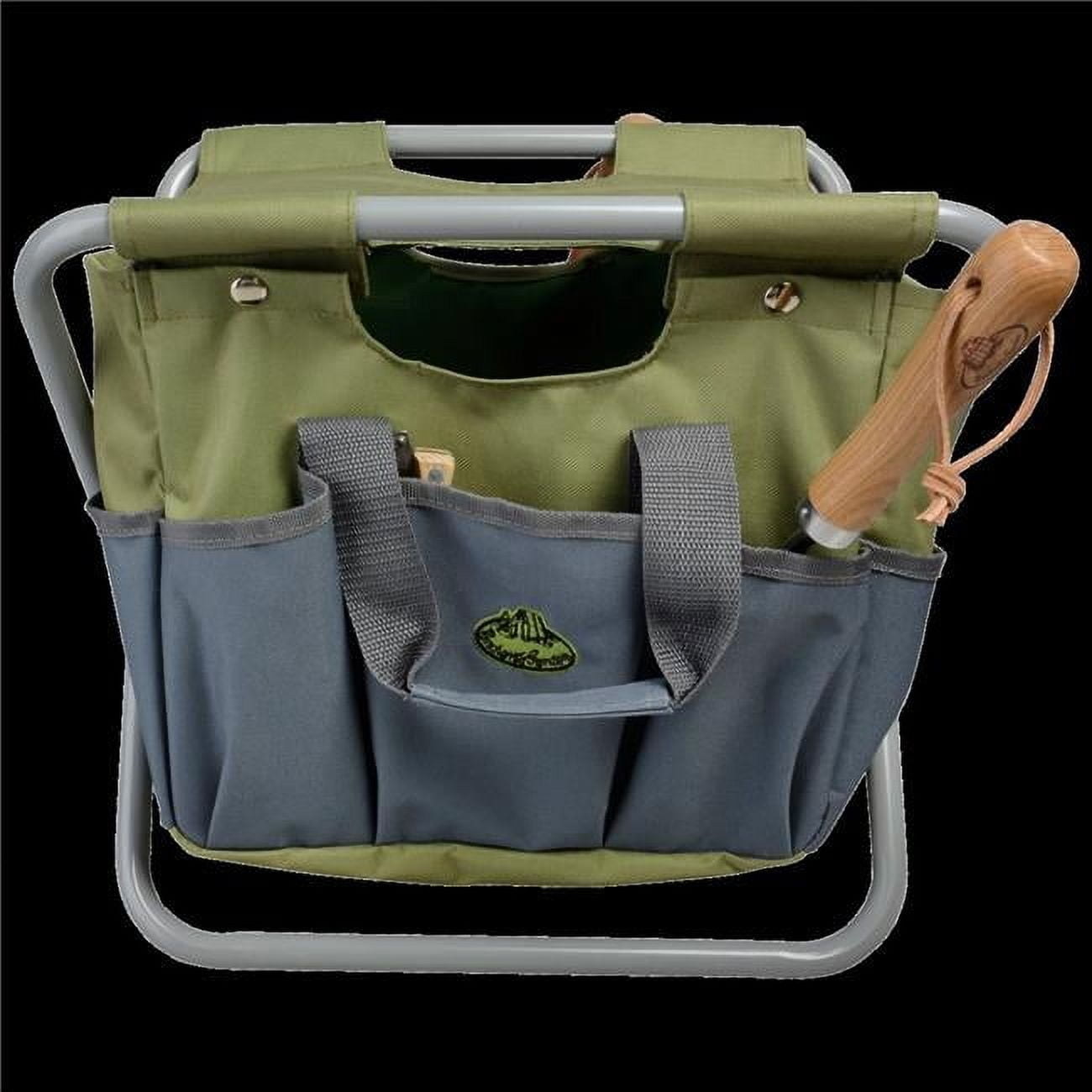 Esschert Design Garden Tool Bag & Stool, Gray - Polyester & Steel ...