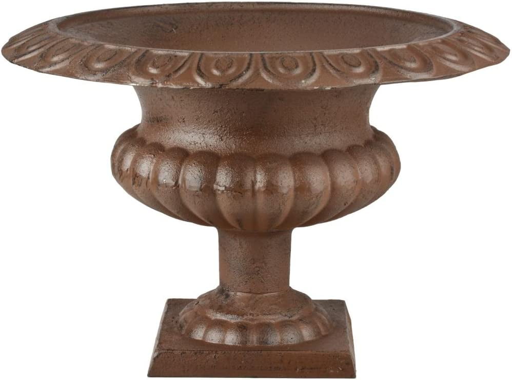 Esschert Design XH70 Cast Iron French Urn Planter, Large, Antique Brown ...