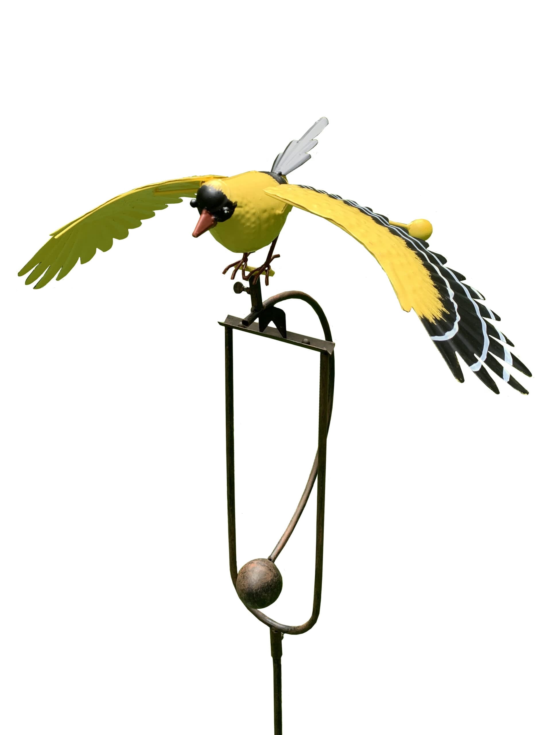Esschert Design Metal Finch Rocker Garden Stake – Wind-Activated ...