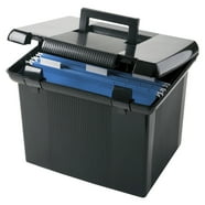 Pendaflex Portable Plastic File Box, Letter Size, Black, Hanging Folder ...
