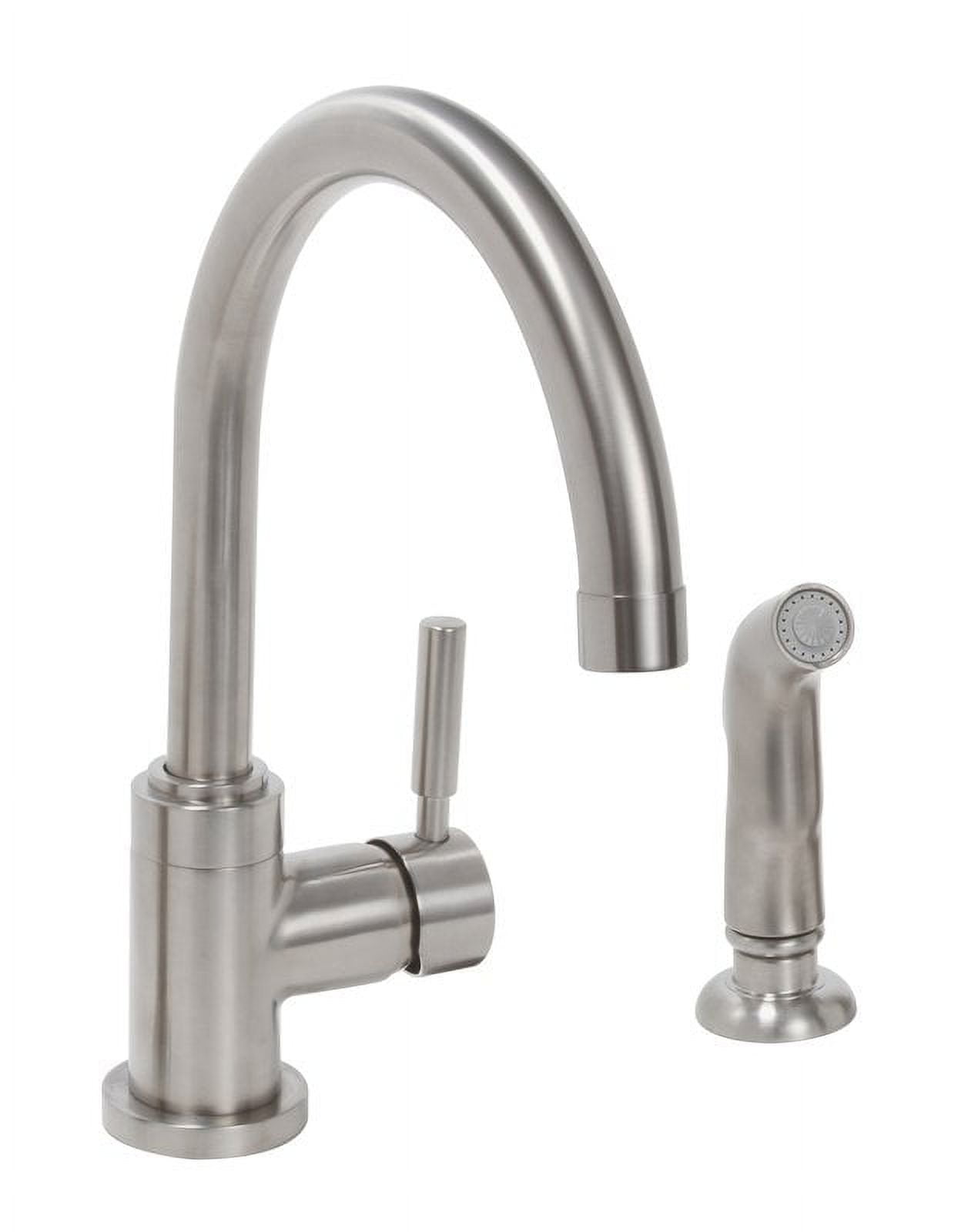 Essen Kitchen Faucet With Spray And Single Metal Lever Handle, Brushed ...