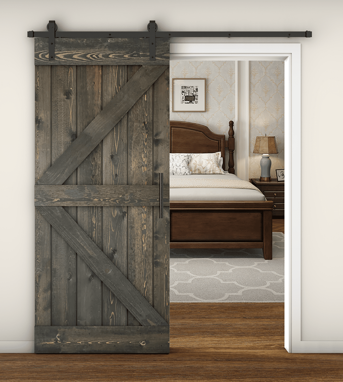 Essencaliy 36in x84in Solid Wood Barn Door, Made-in-USA Farmhouse ...