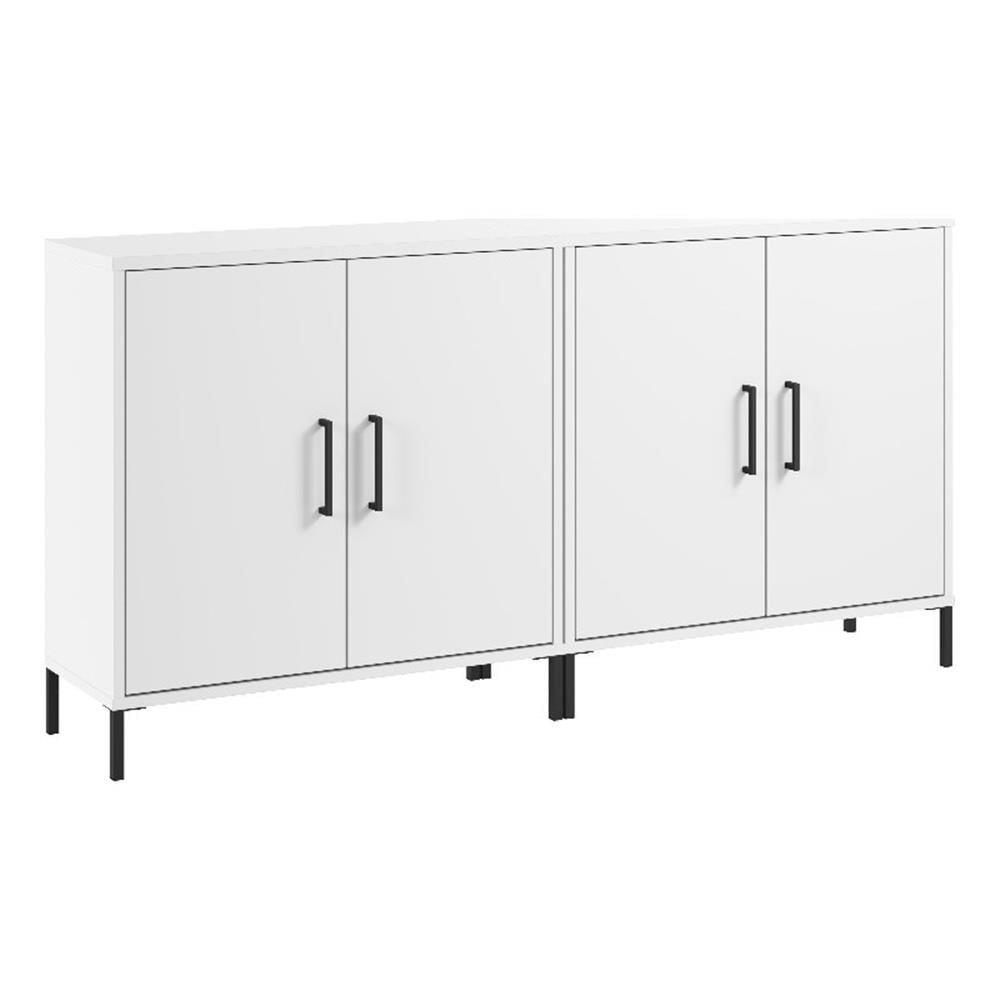 Essence Low Storage Cabinet with Doors - Set of 2 - Engineered Wood ...