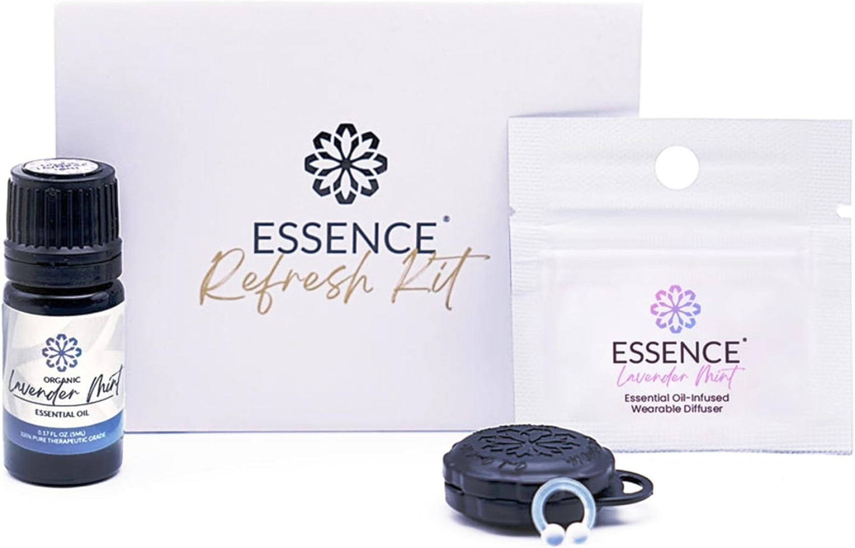 Essence Wearable Aromatherapy Nasal Diffuser – Lavender Mint Essential Oil Nose Ring Silicone ...