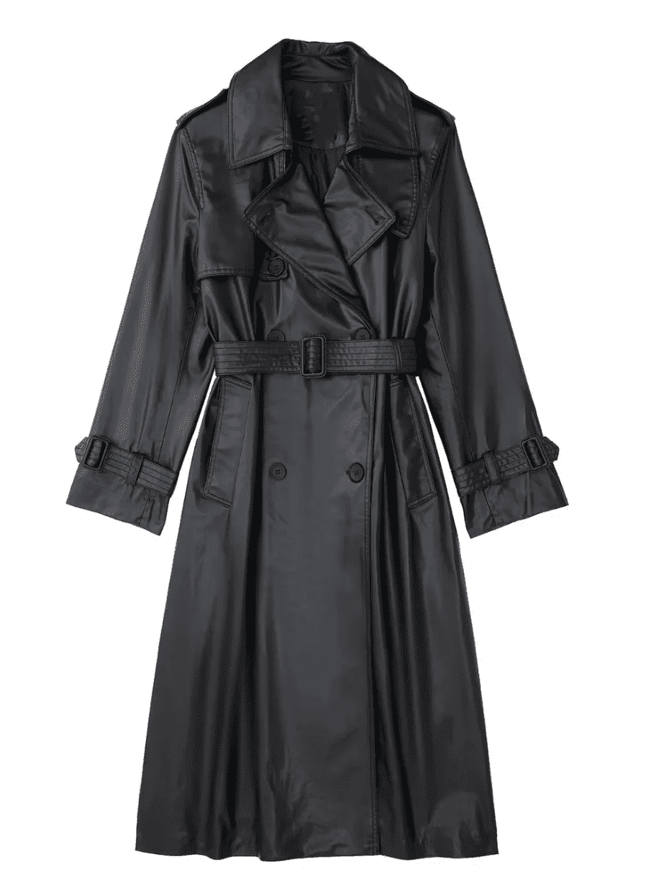 Essencenewyork Black Lightweight Overcoat, Long Sleeve Outerwear Coat ...