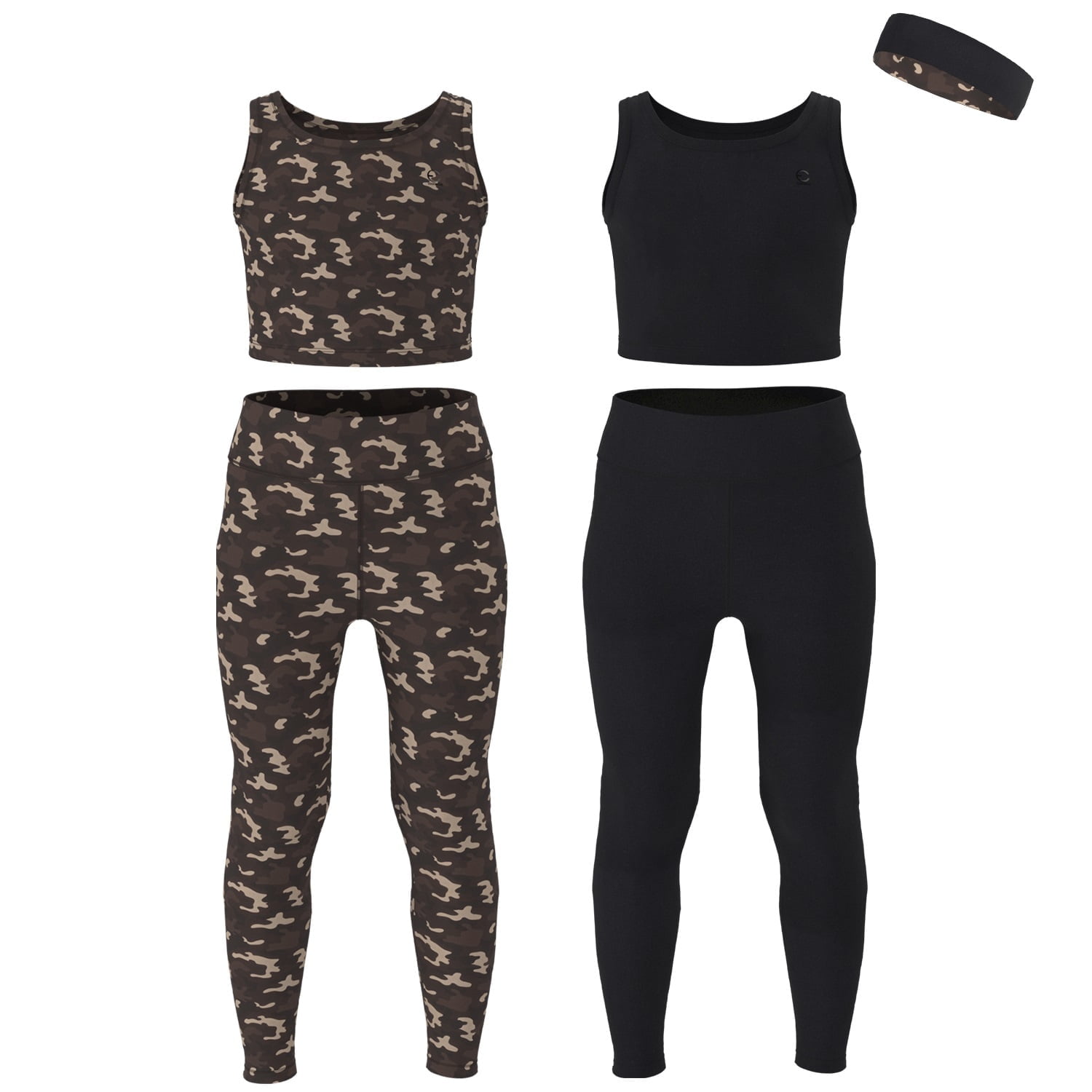 Essenclo Girls Athletic Set, Crop Top and Leggings, Size 3-16, 5 Pc Set ...