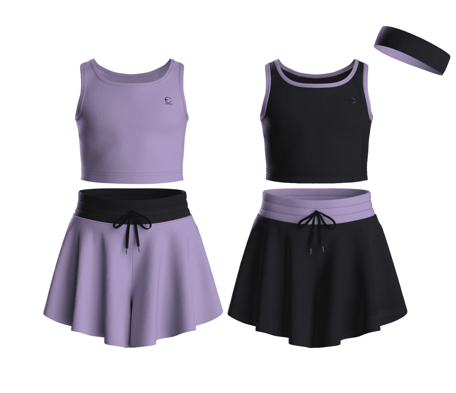 Essenclo Girls Athletic Set, Tank Top and Butterfly Shorts Skirt with ...