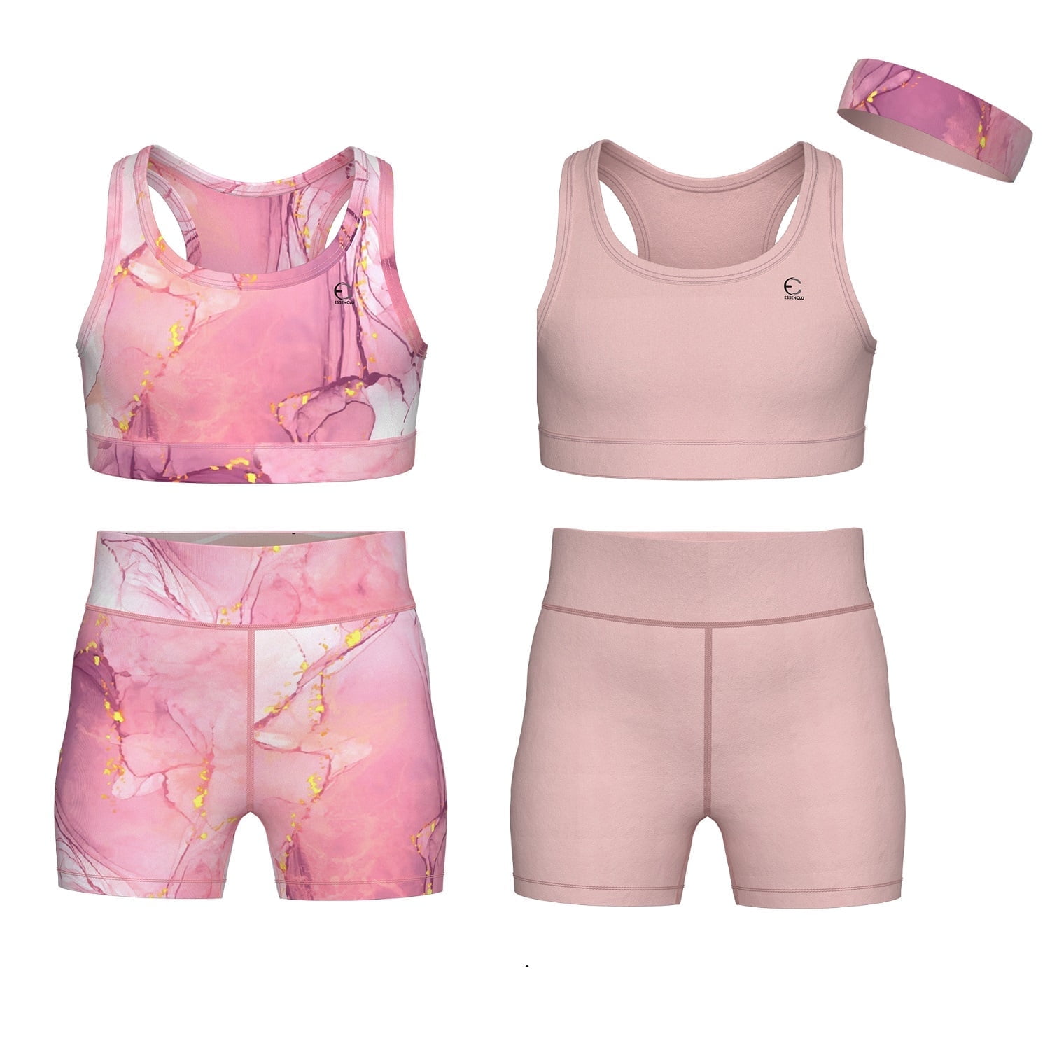 "Essenclo Girls Clothing Athletic Sets Sleeveless Crop Tank Tops & Bike ...
