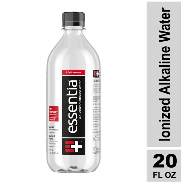 Essentia Bottled Water, Ionized Alkaline Water, 20 fl oz, 1 Plastic ...