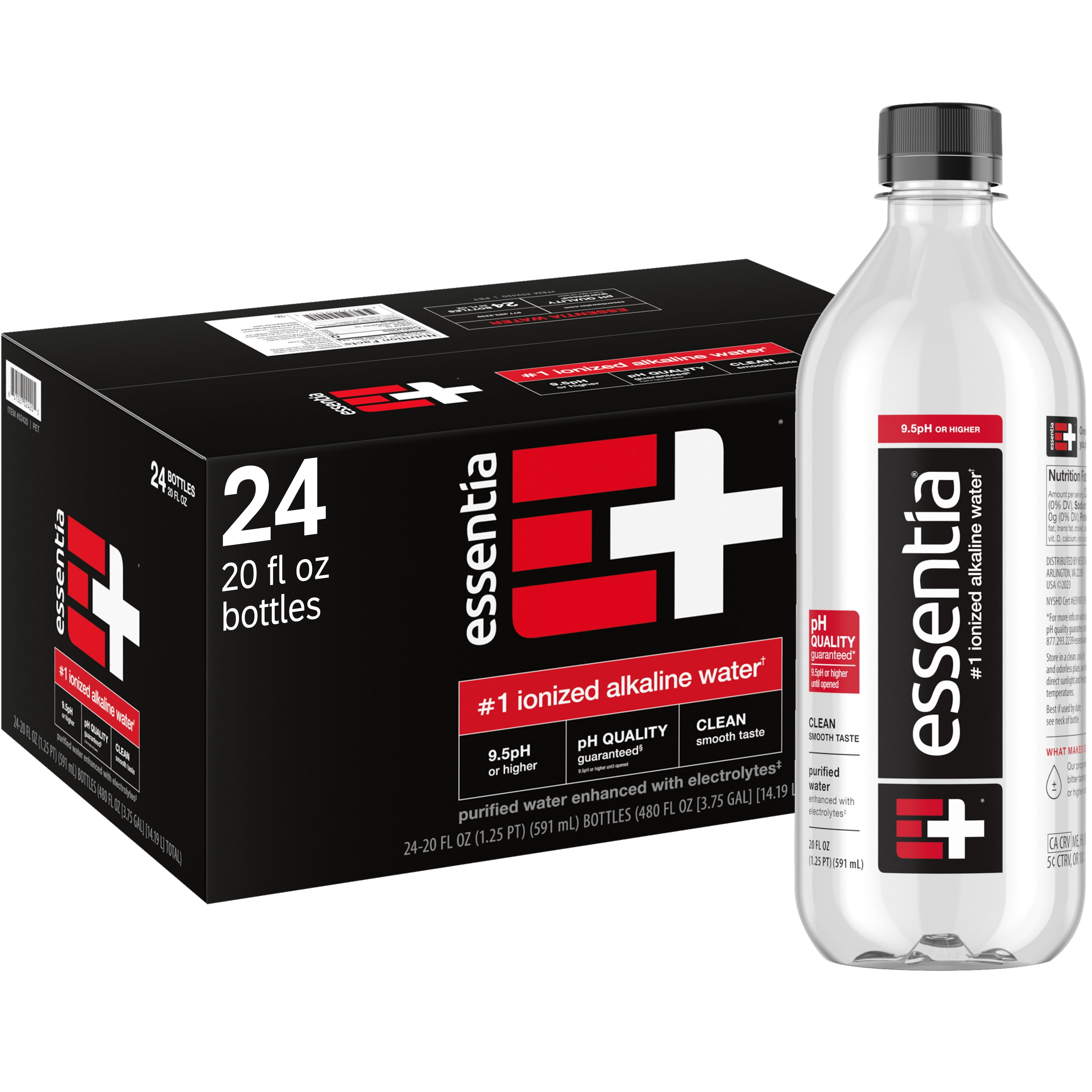 Essentia Water; 20-oz. Bottles; Case of 24; Ionized Alkaline Bottled ...