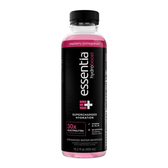 Essentia Hydroboost Flavored Bottled Water, 450 ml, Raspberry ...