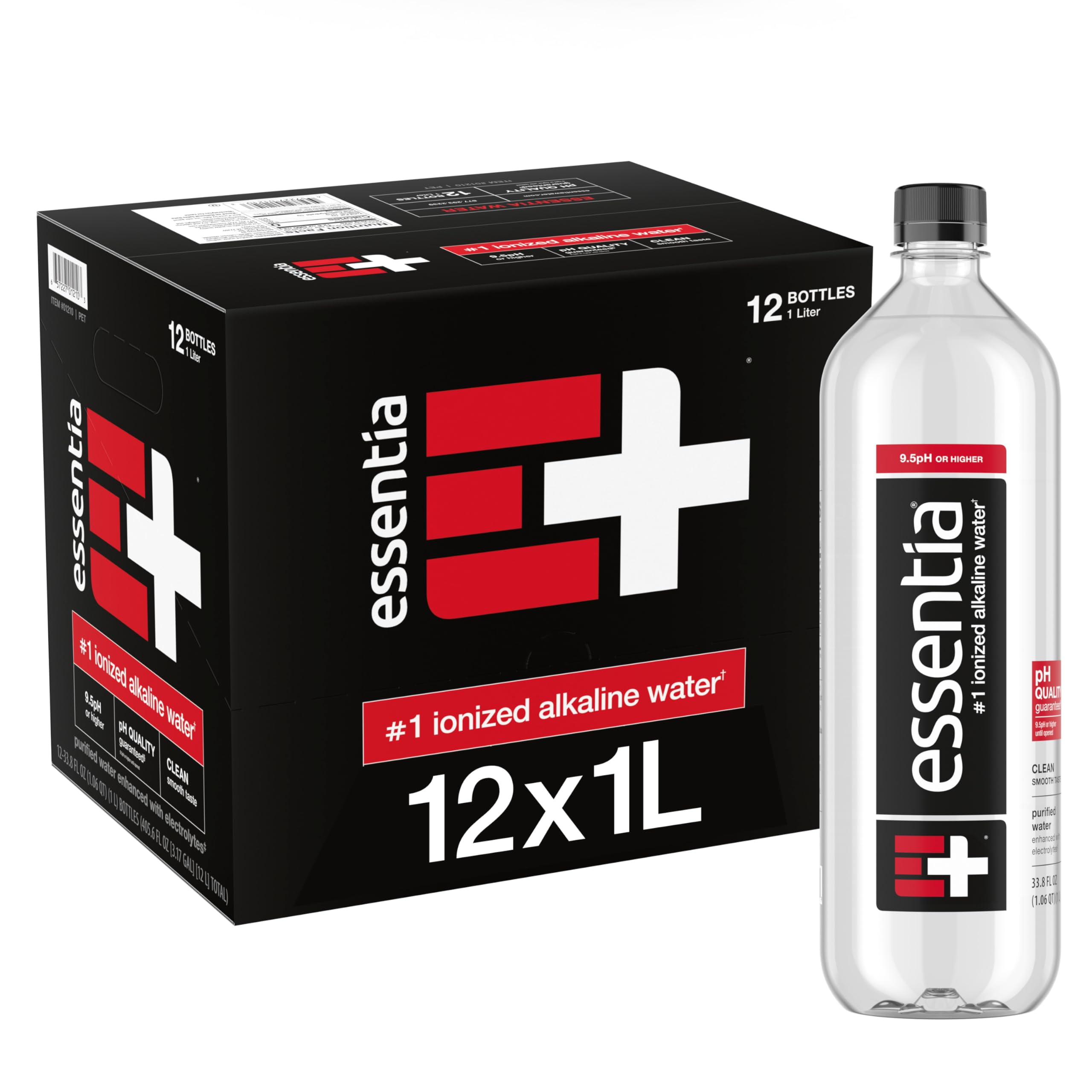 Essentia Water Bottled, SCH4 Ionized Alkaline Water:99.9% Pure, Infused ...