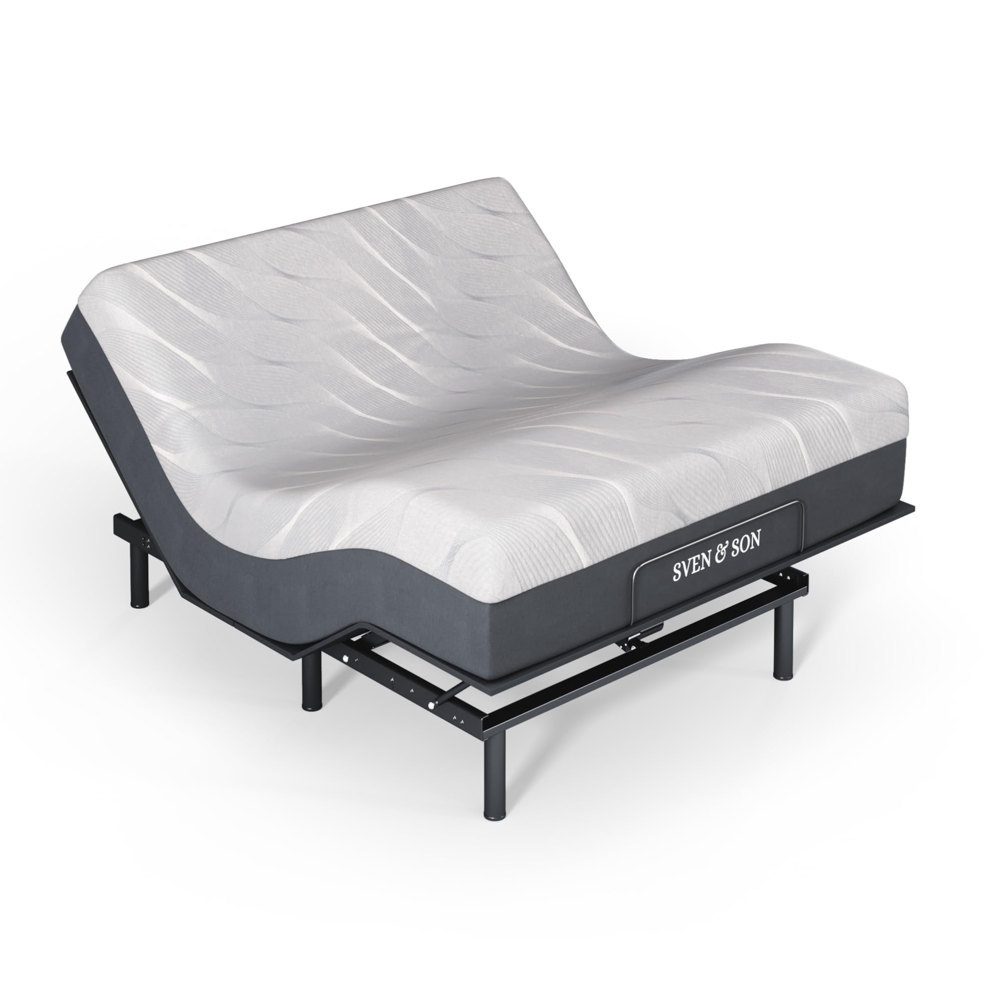 Essential Adjustable Bed Base (Frame) + 12 inch Memory Foam Matt ...
