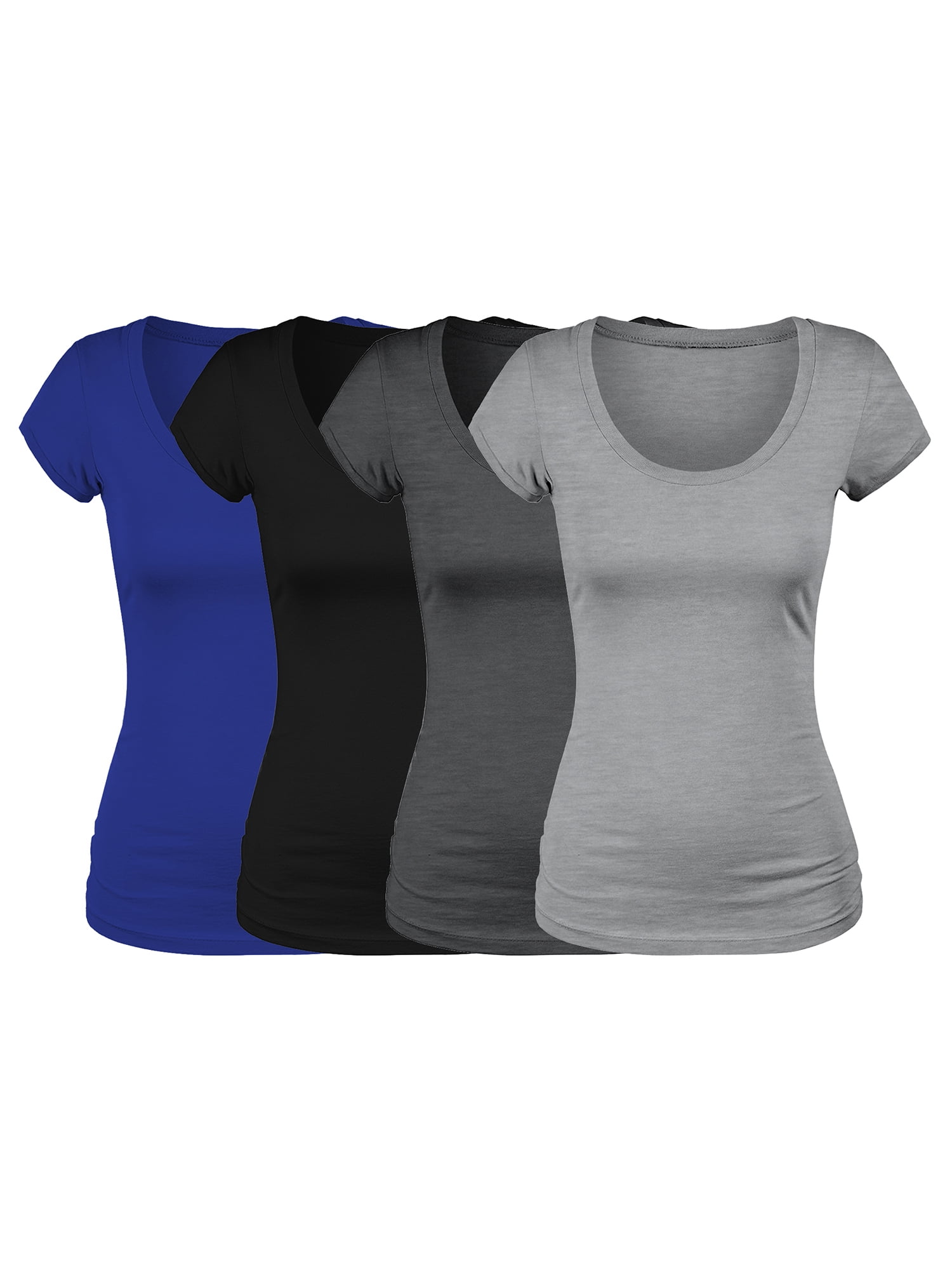 Essential Basic Scoop Neck Short Sleeve Tee for Women Basic Tshirt - 4 ...