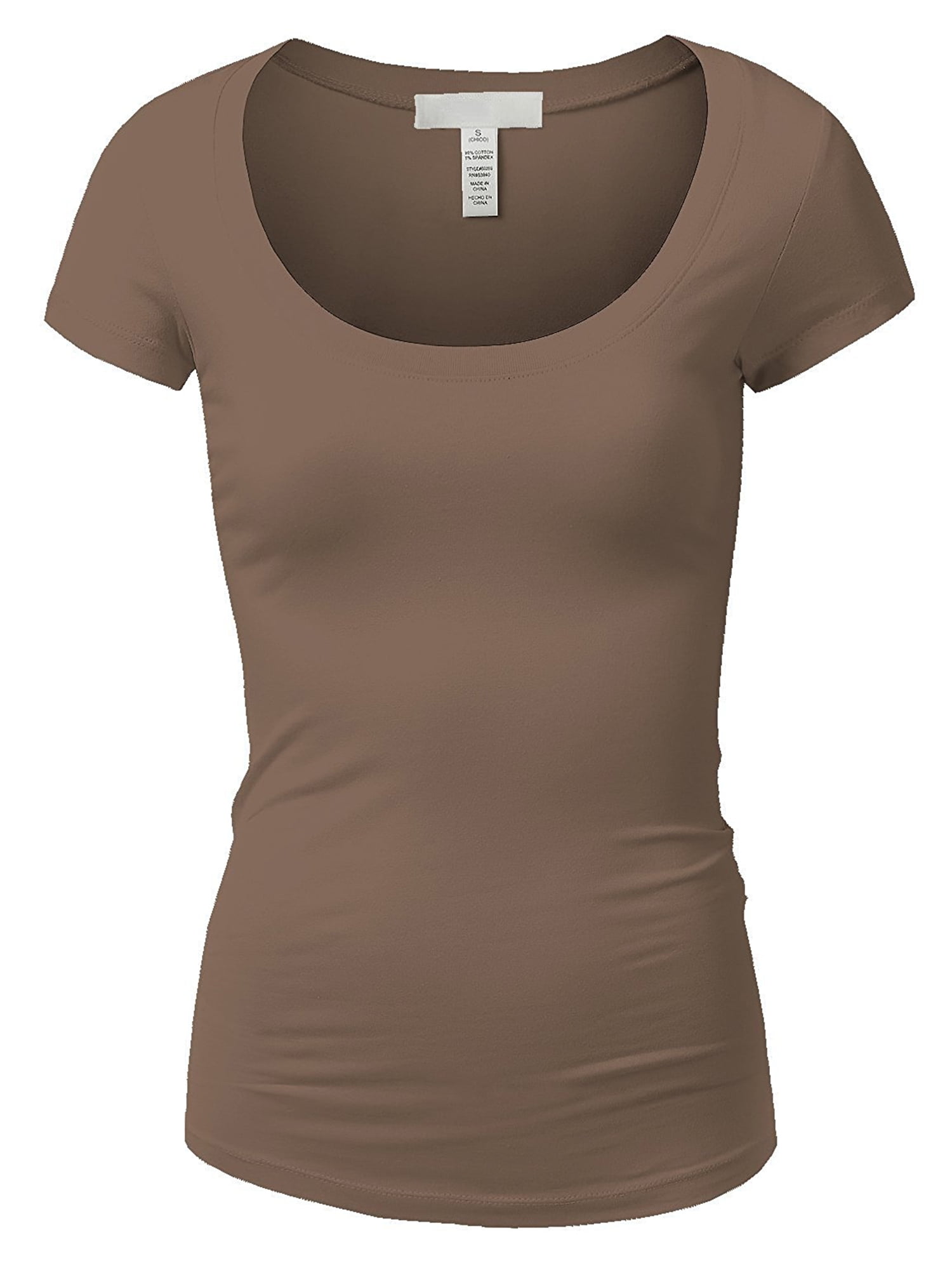 Essential Basic Scoop Neck Short Sleeve Tee for Women Tshirt - Junior ...