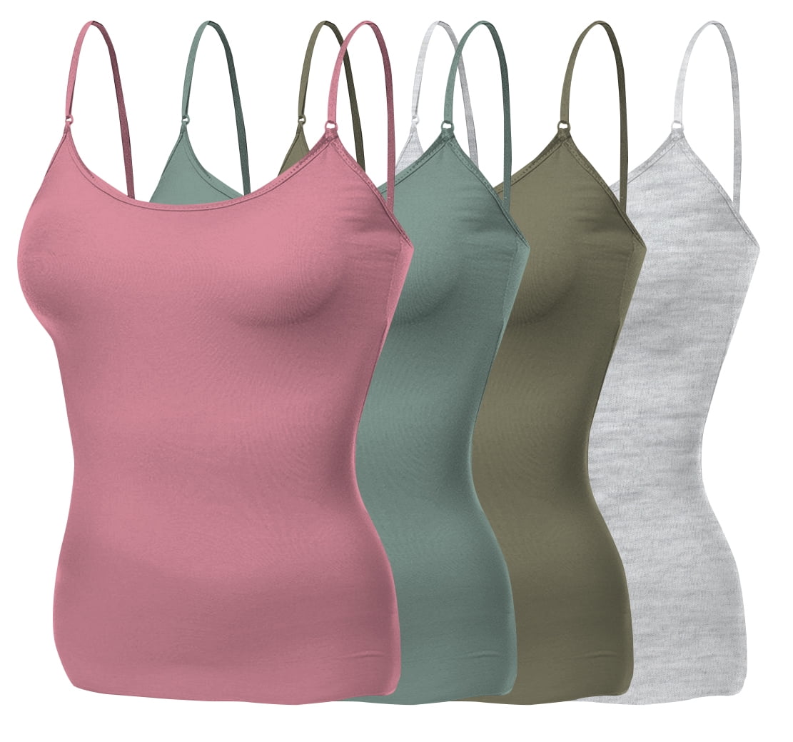 Essential Basic Women Layering Basic Short Camisole Cami Adjustable ...